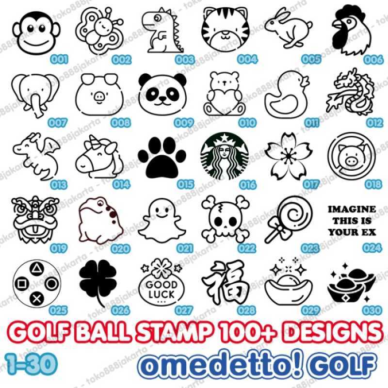 Jual Golf Ball Stamp 100+ Designs Stempel Bola High Quality Omedetto 1 ...