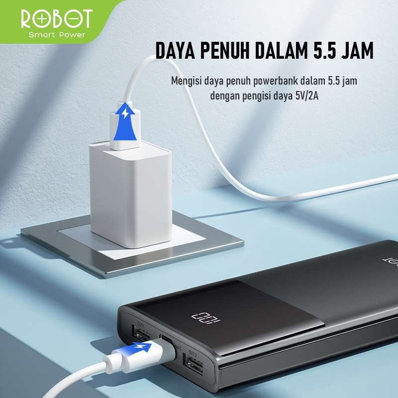 Jual Powerbank 10000mah 2a Dual Input And Output Port Type C & Micro Usb Original Fast Charging ...