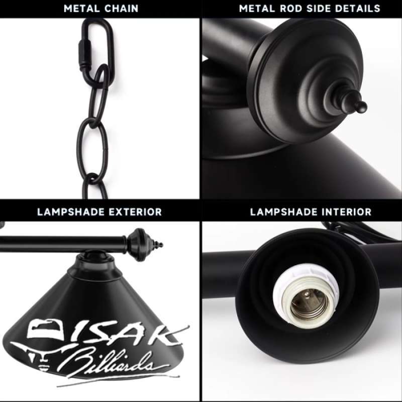 Jual Lampu Meja Billiard 4 Kap - Black - Pool Table Light 4 Cup Biliar ...