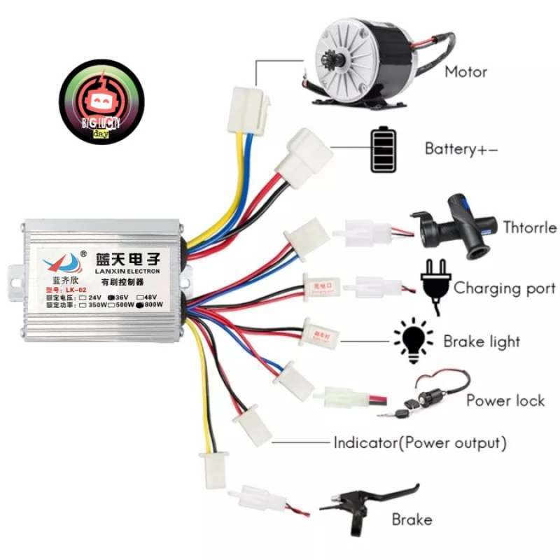 Jual Controller 36v 800w Brushed Kontroler 36volt 800watt Controler ...