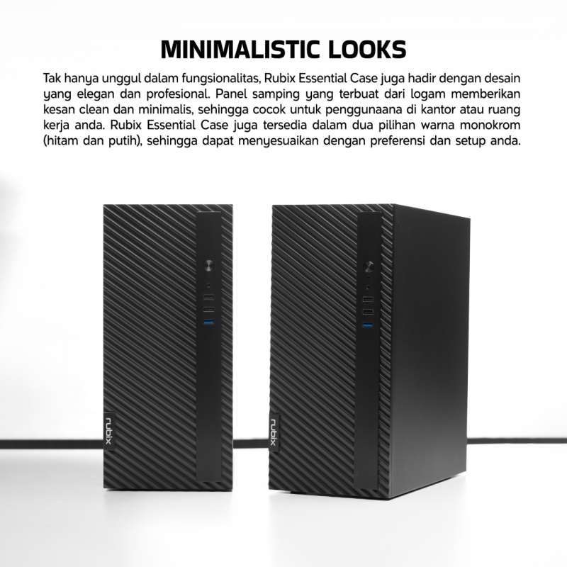 Promo Casing Pc Digital Alliance Rubix Essentials M-atx Itx Case Office ...