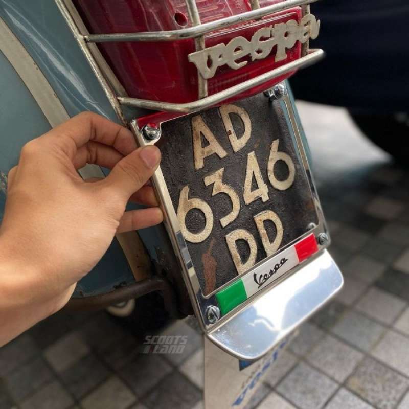 Jual Frame Plat Nomor Belakang Vespa Super Sprint Vbb 65 65 Impor Per ...