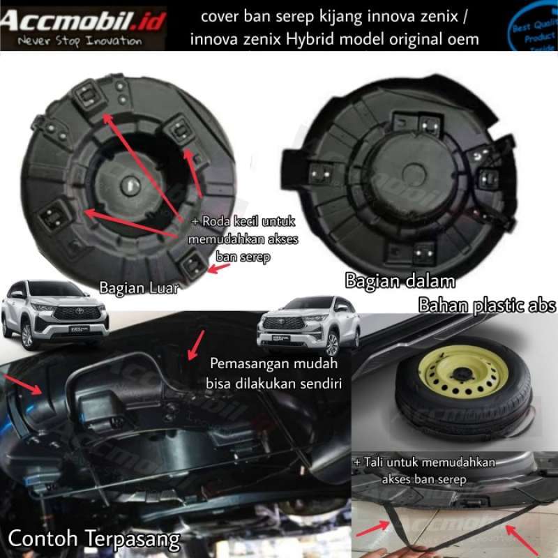 Jual Cover Ban Serep Kijang Innova Zenix / Innova Zenix Hybrid Plastic ...