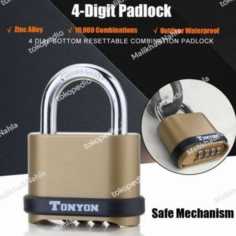 Jual Four-digit Number Combination Padlock Waterproof Lock For Garage Di Seller Suzuka ...