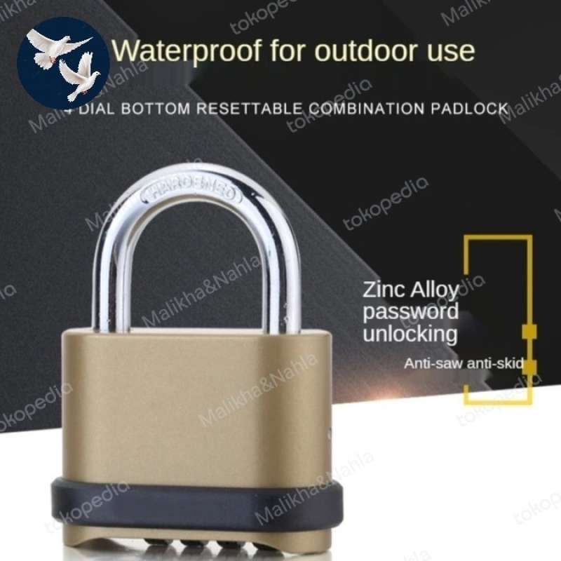 Jual Four-digit Number Combination Padlock Waterproof Lock For Garage Di Seller Suzuka ...