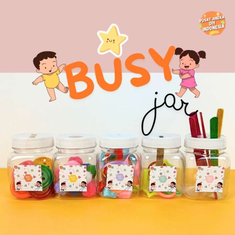Promo Diy Busy Jar 5 In 1 Montessori Sensory Fine Motoric Play Rainbow ...