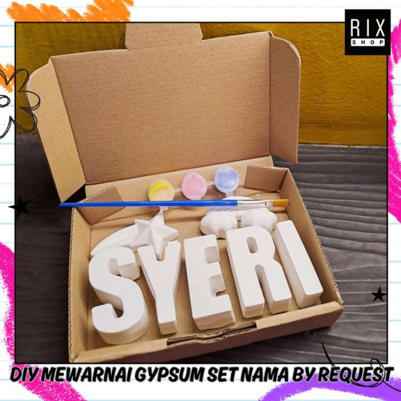 Promo Paint Gypsum Diy Huruf (request Nama) Mainan Kreatifitas Anak ...