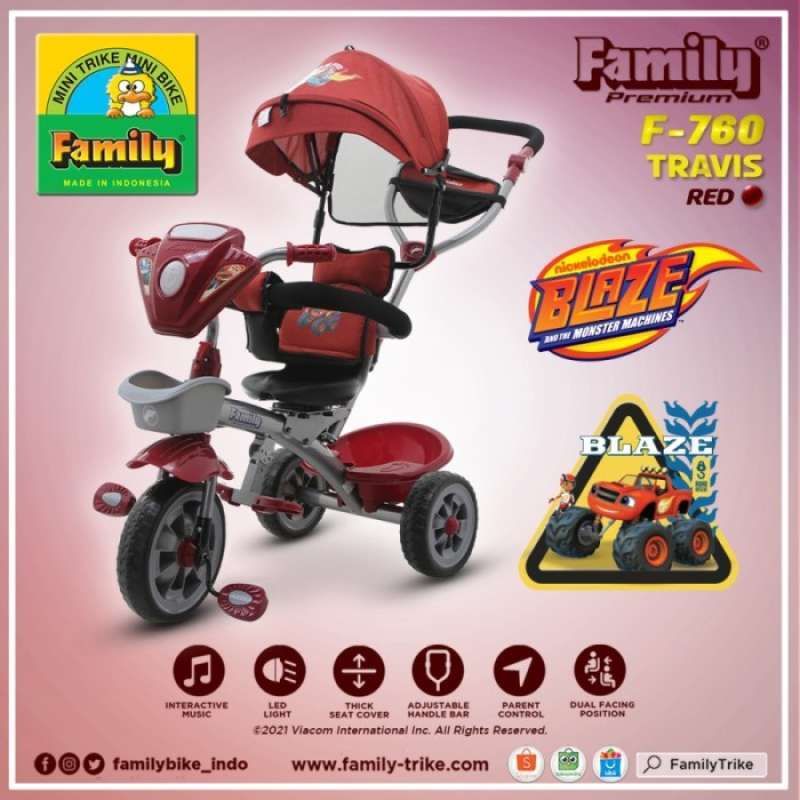 Promo Sepeda Roda Tiga Anak Family F760 Travis Tricycle - Merah Diskon 50% Di Seller Coklatstore ...