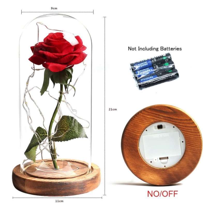 Promo Acevivi Bunga Mawar Lampu Led Dekorasi Beauty And The Beast Rose ...