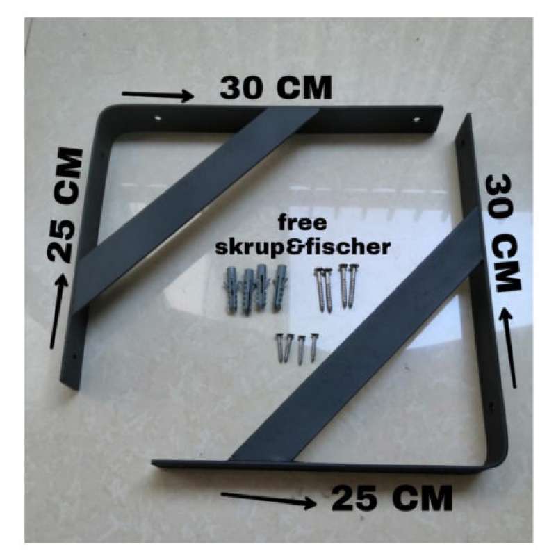 Jual Besi Siku L Ambalan 60cm Kuat 300kg Bracket Dinding Meja Gantung ...