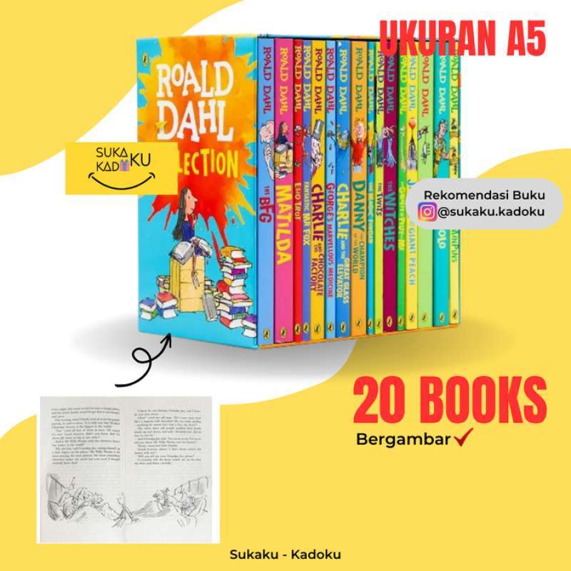 Promo Roald Dahl Set A4 Book English Story Buku Cerita Anak Import Diskon 23% Di Seller Zawaru ...