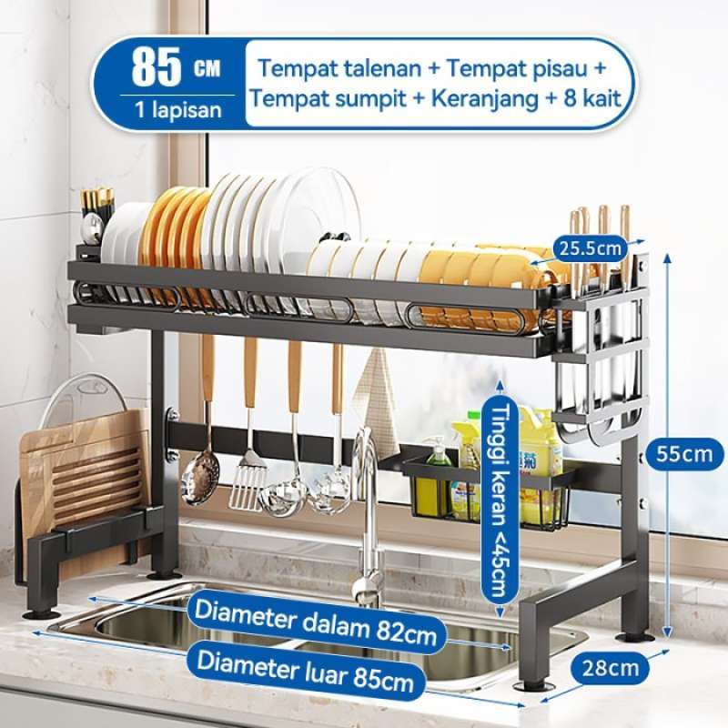 Jual Rak Cuci Piring Wastafel Rak Dapur Anti Karat Rak Piring Dengan ...