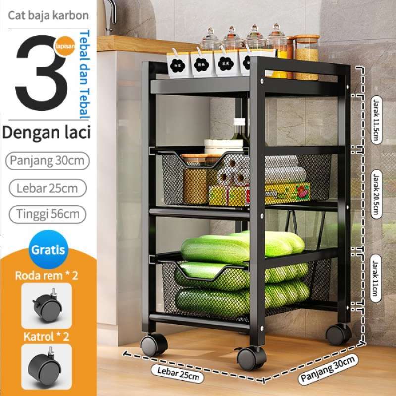 Jual Rak Dapur Stainless Steel Rak Penyimpanan Troli Ruang Sempit Rak ...
