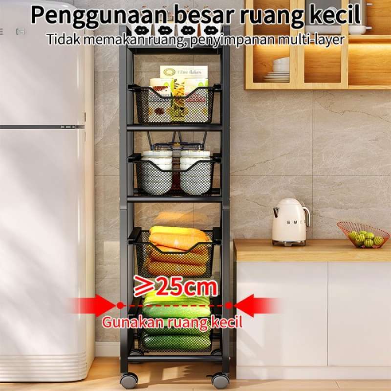 Jual Rak Dapur Stainless Steel Rak Penyimpanan Troli Ruang Sempit Rak ...
