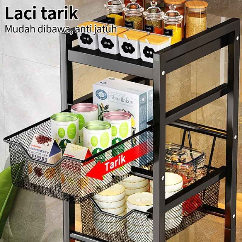 Jual Rak Dapur Stainless Steel Rak Penyimpanan Troli Ruang Sempit Rak ...