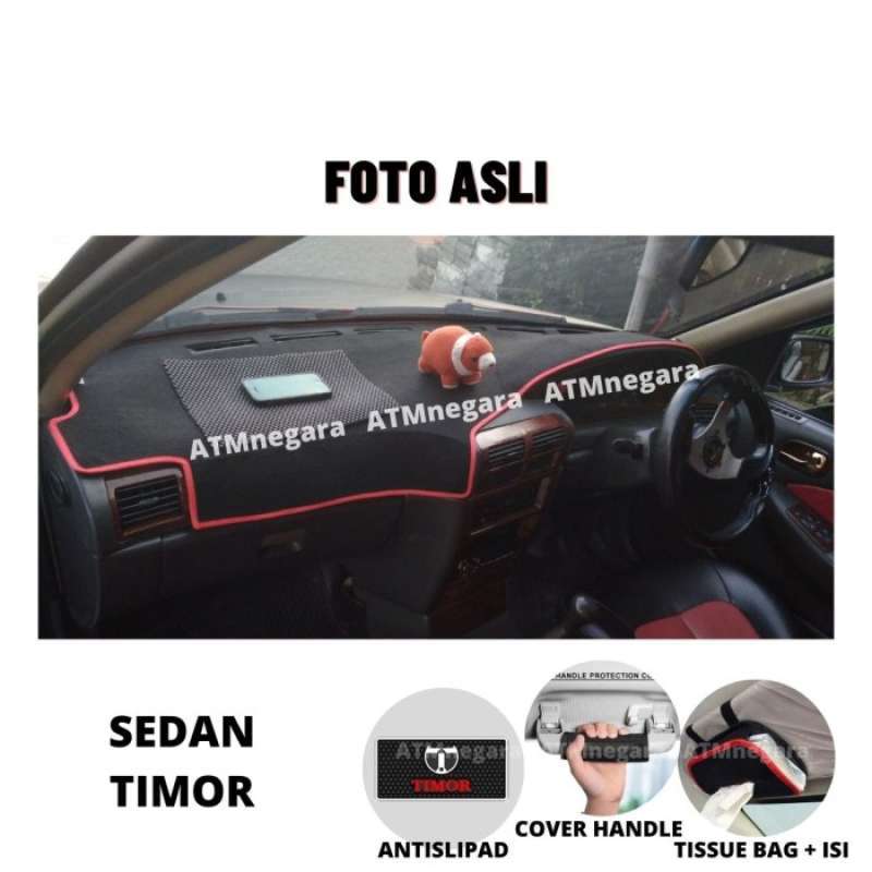 Promo Aksesoris Cover / Karpet Dashboard Mobil Timor - List Merah ...