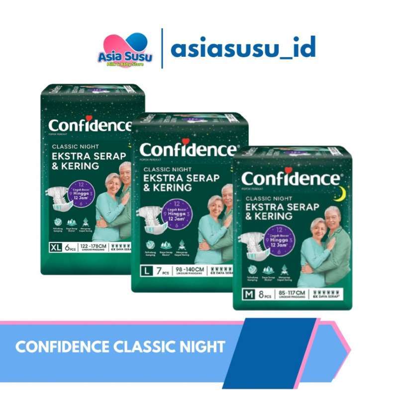 Jual Confidence Popok Dewasa Perekat - Classic Night M8 / L7 / Xl6 ...
