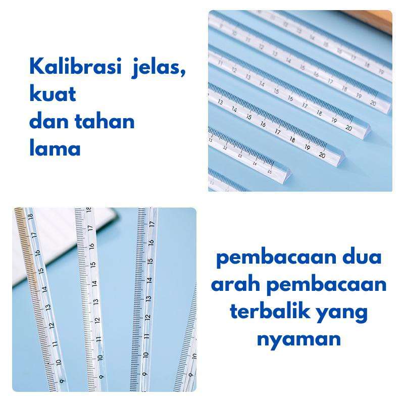Promo Transparent Triangle Ruler Penggaris Segitiga Transparan 20cm ...