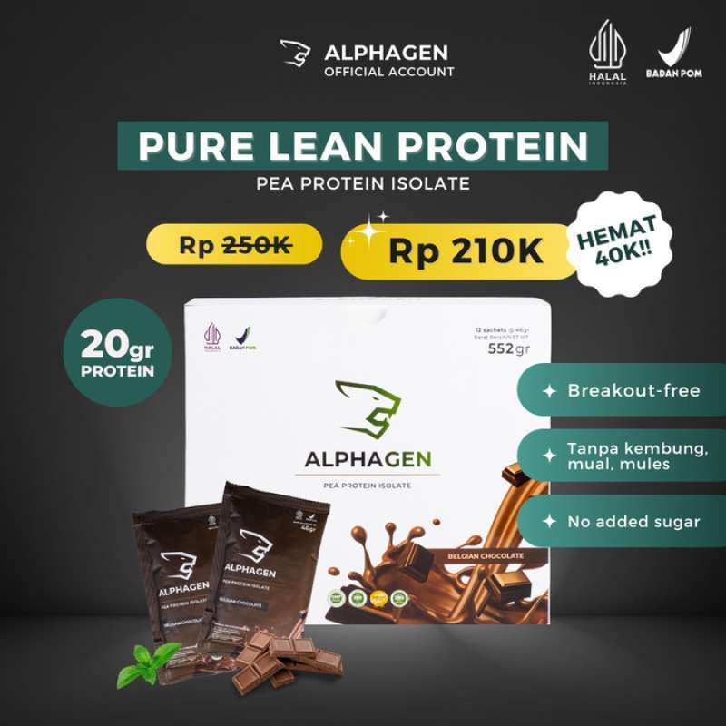 Promo Alphagen Pure Lean Protein 552gr | Pea Protein Isolate | Vegan ...
