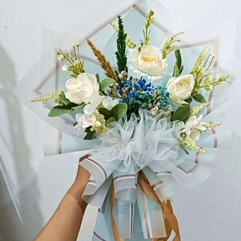 Jual Buket Bunga Palsu Artifisial Artificial Flower Bouquet (t+/- 55 Cm ...