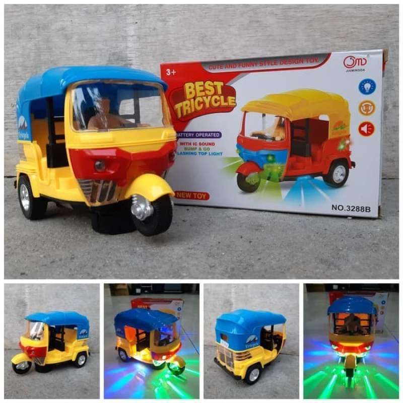Jual Mainan Bajaj Jalan Nyalah N Suara Bump & Go Miniatur Bajaj Merah ...