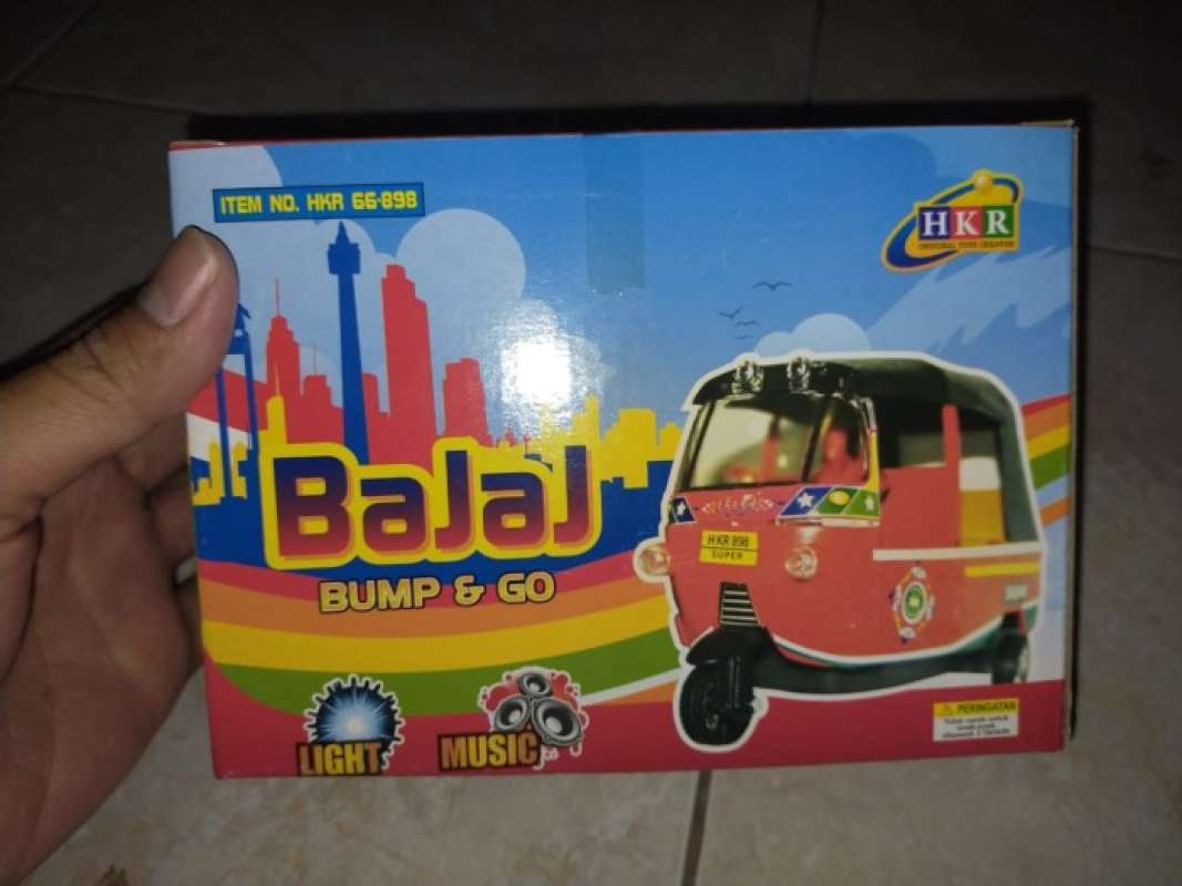 Jual Mainan Bajaj Jalan Nyalah N Suara Bump & Go Miniatur Bajaj Merah ...