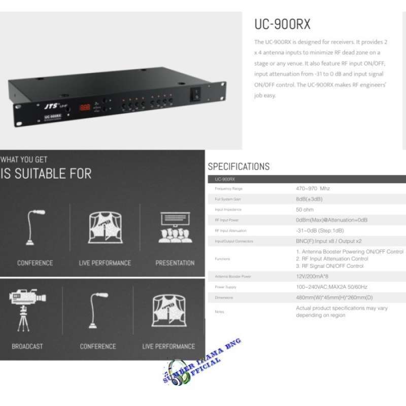 Jual Jts Uc900rx Receiver Antenna Distributor Uc-900rx Di Seller Raindrop - Cengkareng Timur ...