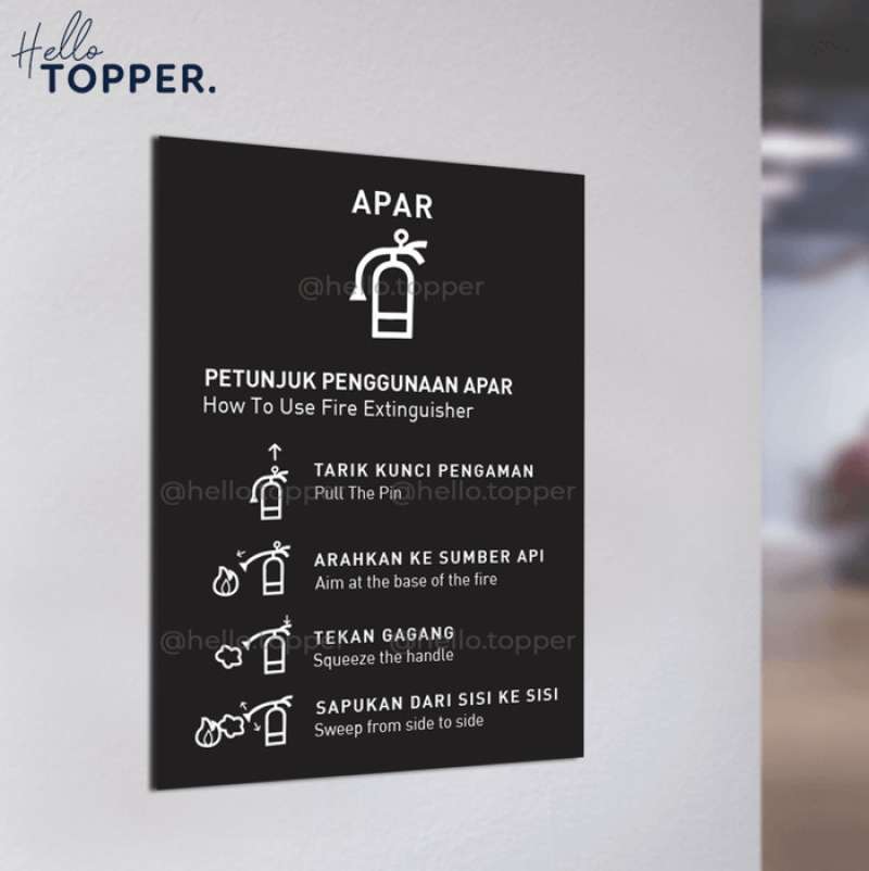 Jual Sign Board Akrilik Penunjuk Penggunaan Apar Fire Hydrant Sign ...