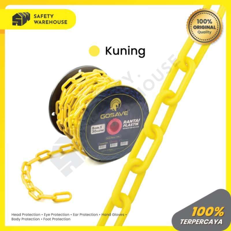 Jual Rantai Plastik Roll 8 Mm X 30 M Traffic Cone / Plastic Chain ...