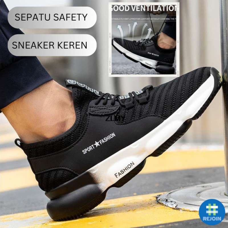 Jual Sepatu Safety Shoes Sneaker Proyek Pria Anti Paku Ujung Besi ...