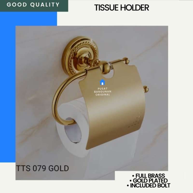 Promo Tempat Tissue Toilet Roll Holder Kamar Mandi Gold Emas Stainless 079 G Diskon 23% Di ...