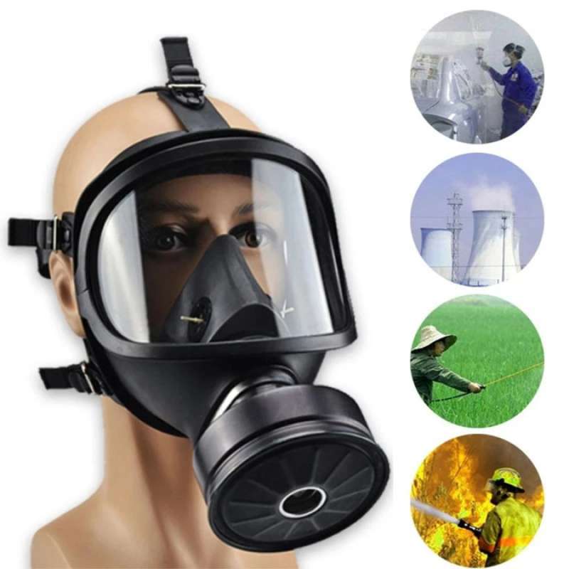 Jual Masker Gas Respirator Full Face Mask Safety Lab Gas Carbon Filter ...