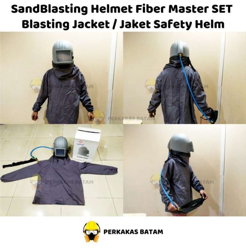 Jual Sandblasting Helmet Fiber Master Set Blasting Jacket Jaket Safety ...