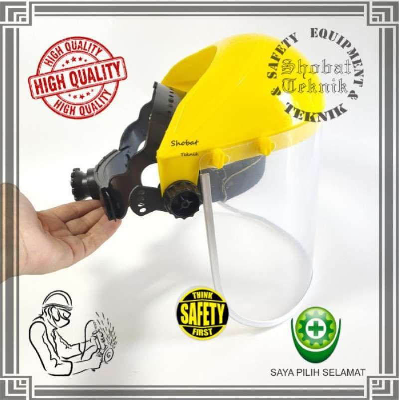 Jual Face Shield Gerinda Helm Clear Pelindung Muka Wajah Alat Safety ...