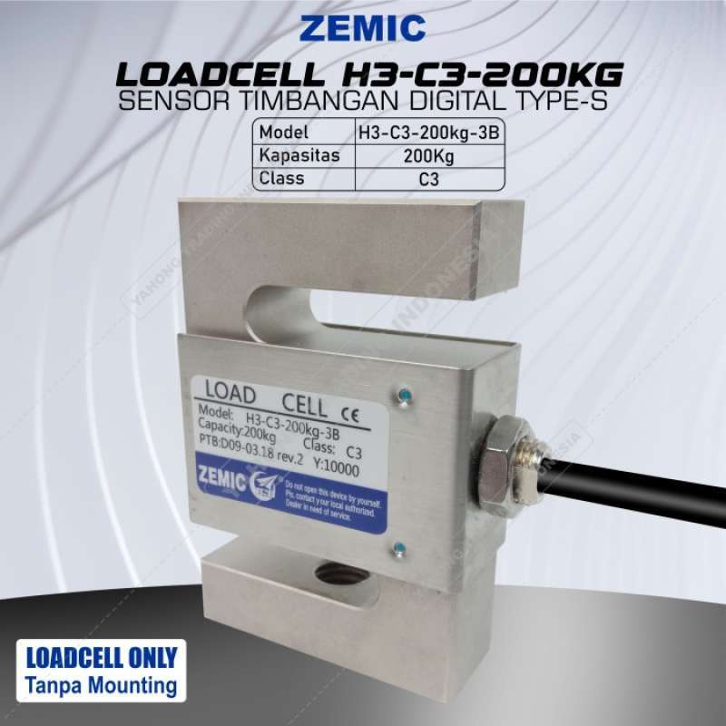 Jual Load Cell Zemic H3 C3 200kg Tipe S Loadcell Sensor Timbangan ...