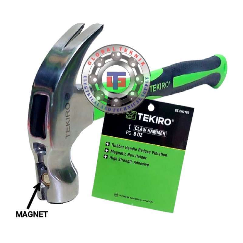 Jual Palu Kambing Magnet 8 Oz Merk Tekiro / Claw Hammer With Magnet Di ...