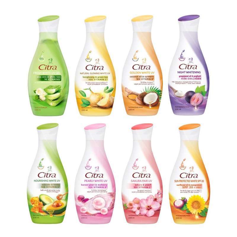 Promo Citra Body Lotion Natural Glowing White Uv 110 Ml (avocado Honey ...