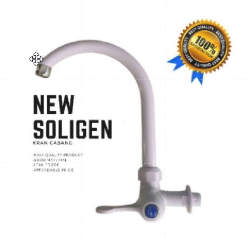 Jual New Soligen Kran Angsa W22 Pvc Keran Air Cuci Piring Dapur Putih ...