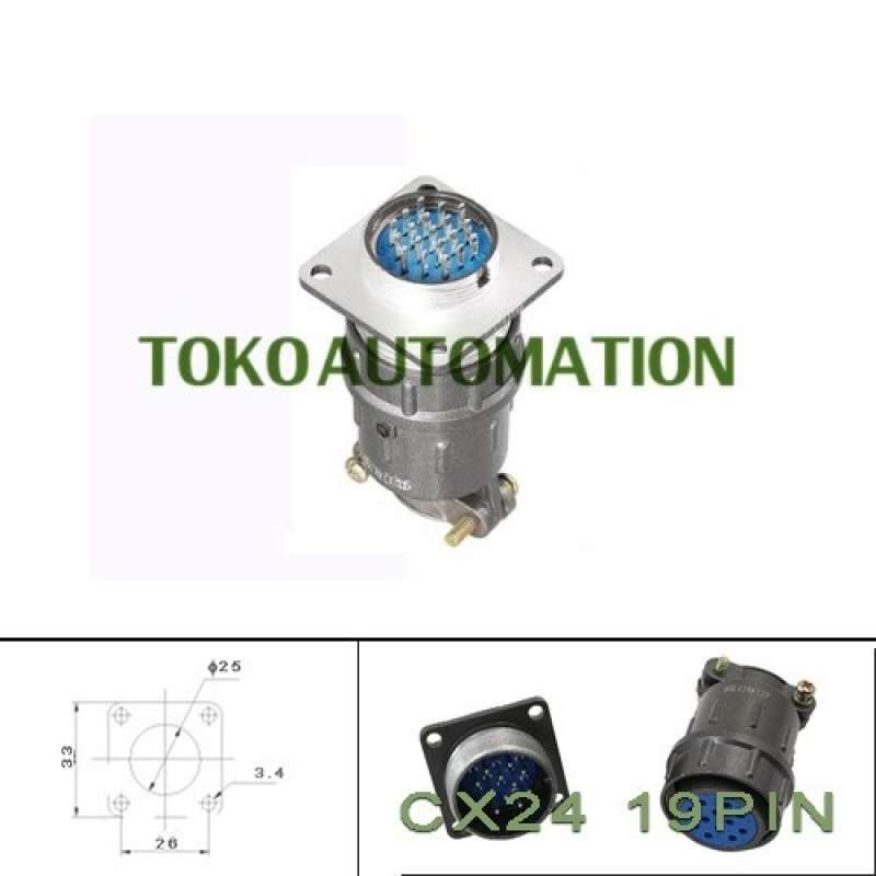 Jual Cx24 24mm 19 Pin Circular Konektor Aviation Connector Plug Socket Sf09 Di Seller Aghanim ...