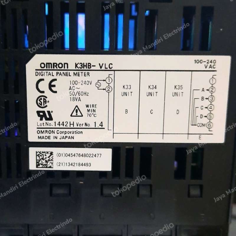 Jual Digital Panel Meter Omron K3hb-vlc 100-240vac Original Japan Di Seller Aghanim - Cengkareng ...