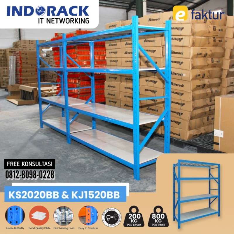 Promo Rak Gudang Light Duty 4 Level / Susun, Tinggi 2 Meter, Rack ...