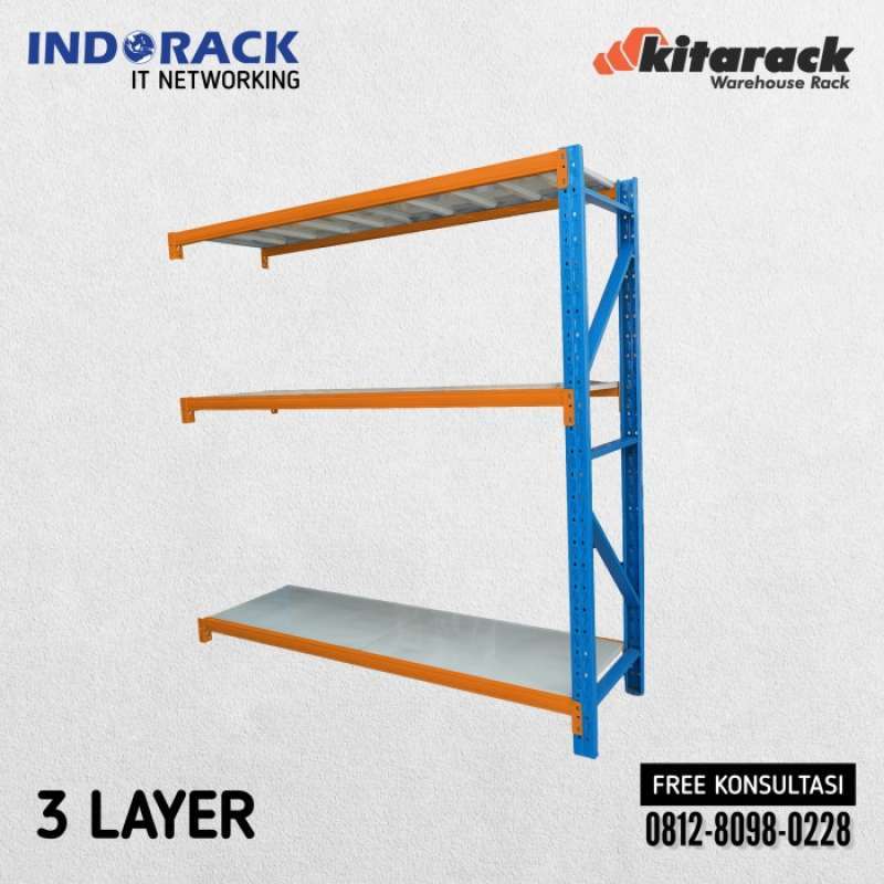 Promo Rak Gudang Light Duty 4 Level / Susun, Tinggi 2 Meter, Rack ...