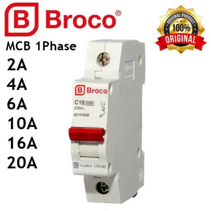 Jual Mcb Broco 1 Phase 2a, 4a, 6a, 10a, 16a, 20a, 25a, 32a,40a Sni Ori - 32a Di Seller Aghanim ...