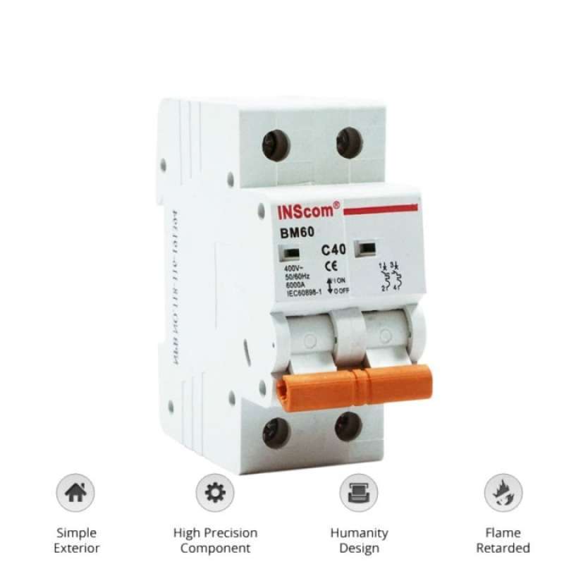 Jual Mcb Listrik Inscom 2p 6a 10a 16a / Mini Circuit Breaker 2 Phase 2 Pole - 10a Di Seller ...
