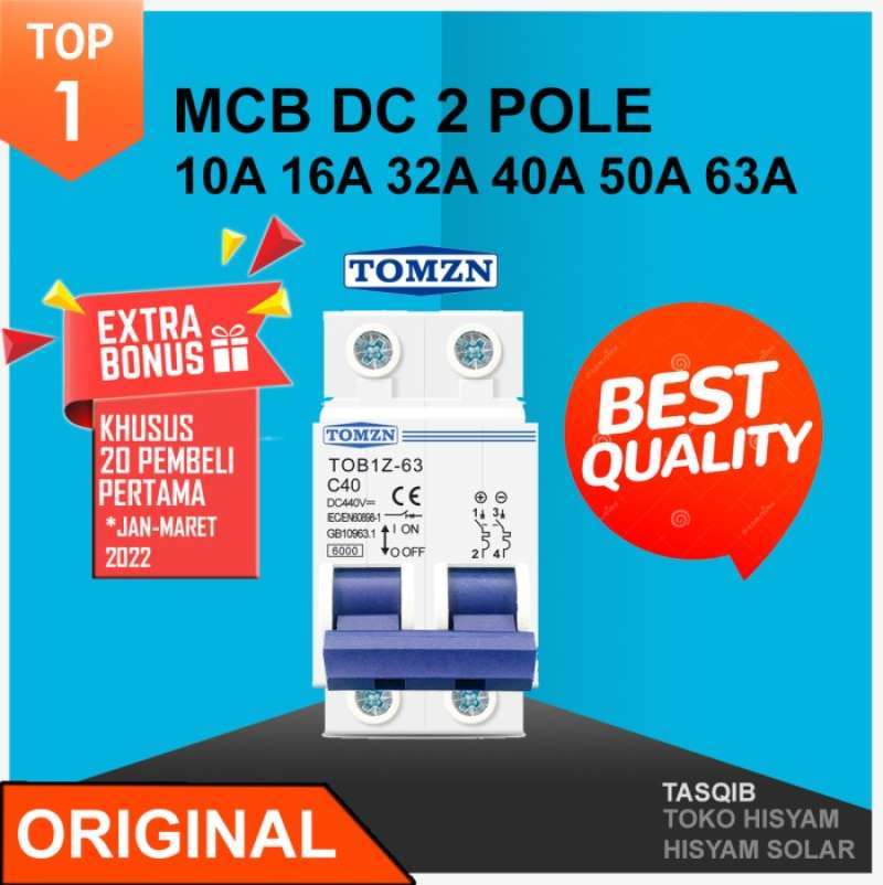 Jual Mcb Dc 2 P 16a 32a 40a 50a 63a Dc 440 V Sirkuit Breaker C Curve Pole - 40a Di Seller Shin ...