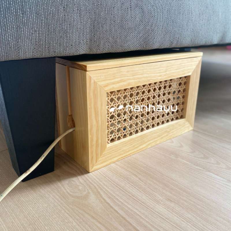 Jual Tempat Stop Kontak Colokan Kabel Charger Organizer Box Kayu Dan ...