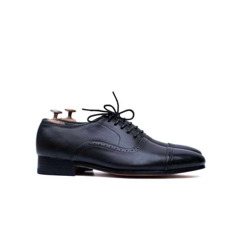 Jual Sepatu Kulit Pria Cap Toe Koku Footwear Ezra Classic Hitam Black ...