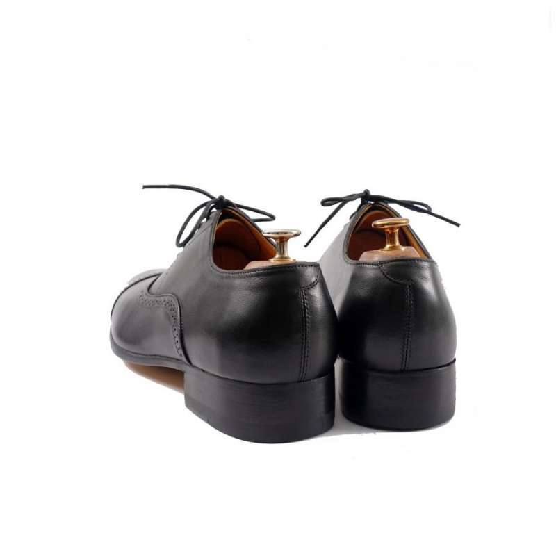 Jual Sepatu Kulit Pria Cap Toe Koku Footwear Ezra Classic Hitam Black ...