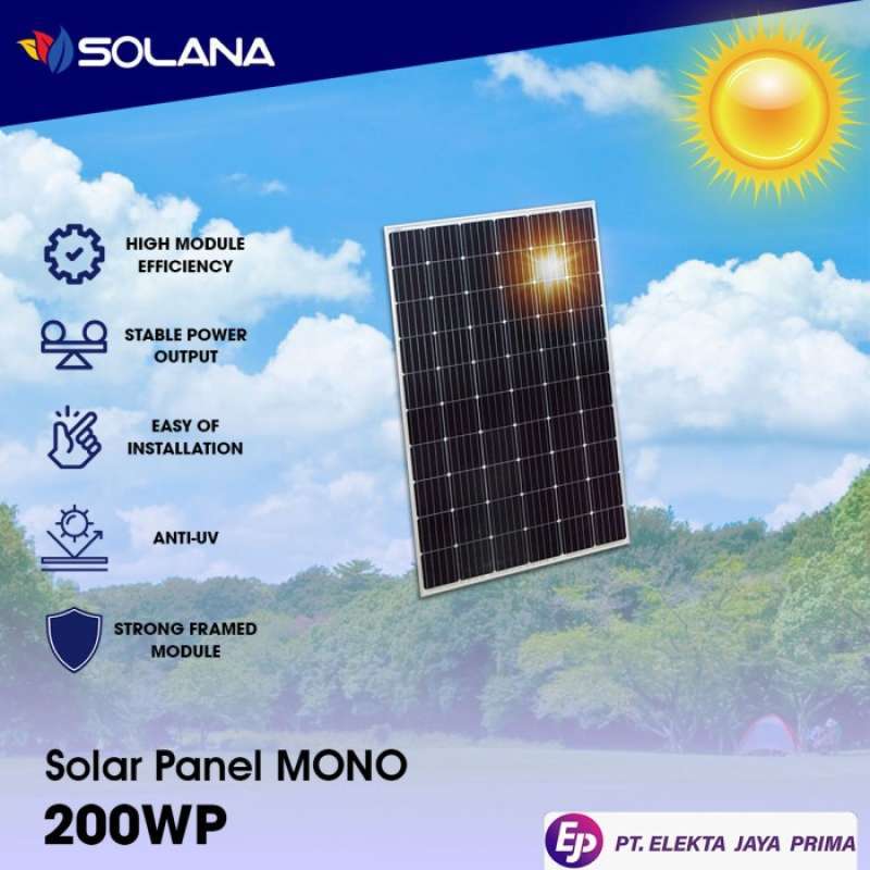 Jual Ejp Solana Solar Panel Mono 200wp Pv Modul Solar Cell 200 Wp Mono Di Seller Zati Shop ...