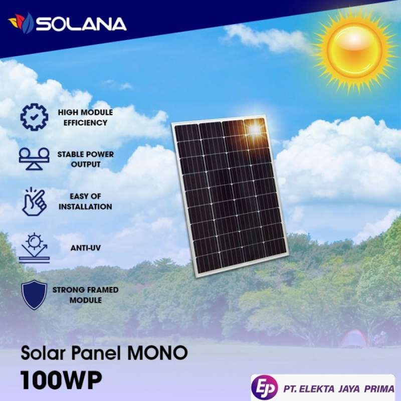 Jual Ejp Solana Solar Panel Mono 100wp Pv Modul Solar Cell 100 Wp Mono Di Seller Zati Shop ...